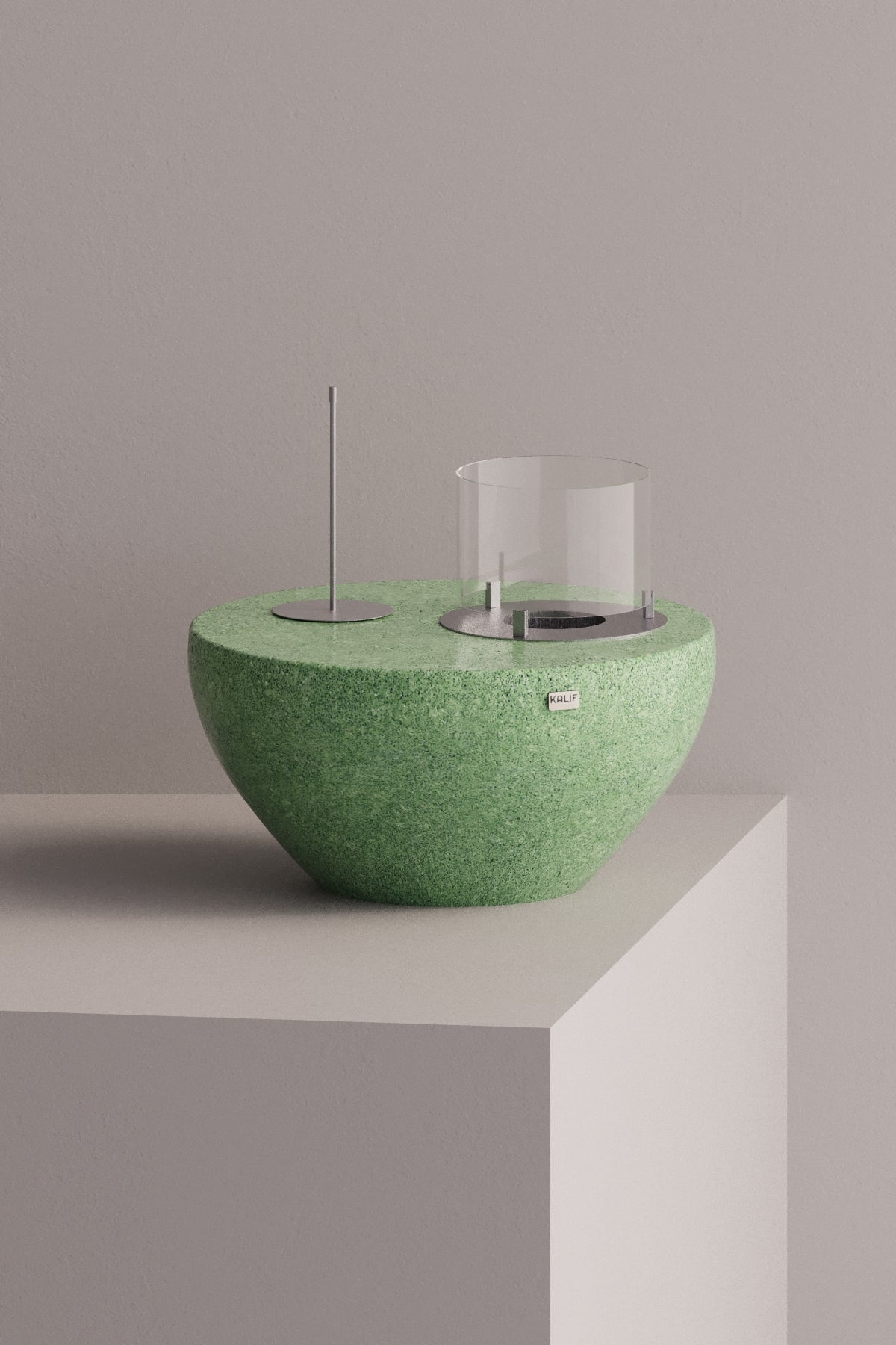 Half Moon Shaped Fire Pit Model Aybo | Concrete Fire Pit | Kalif Design