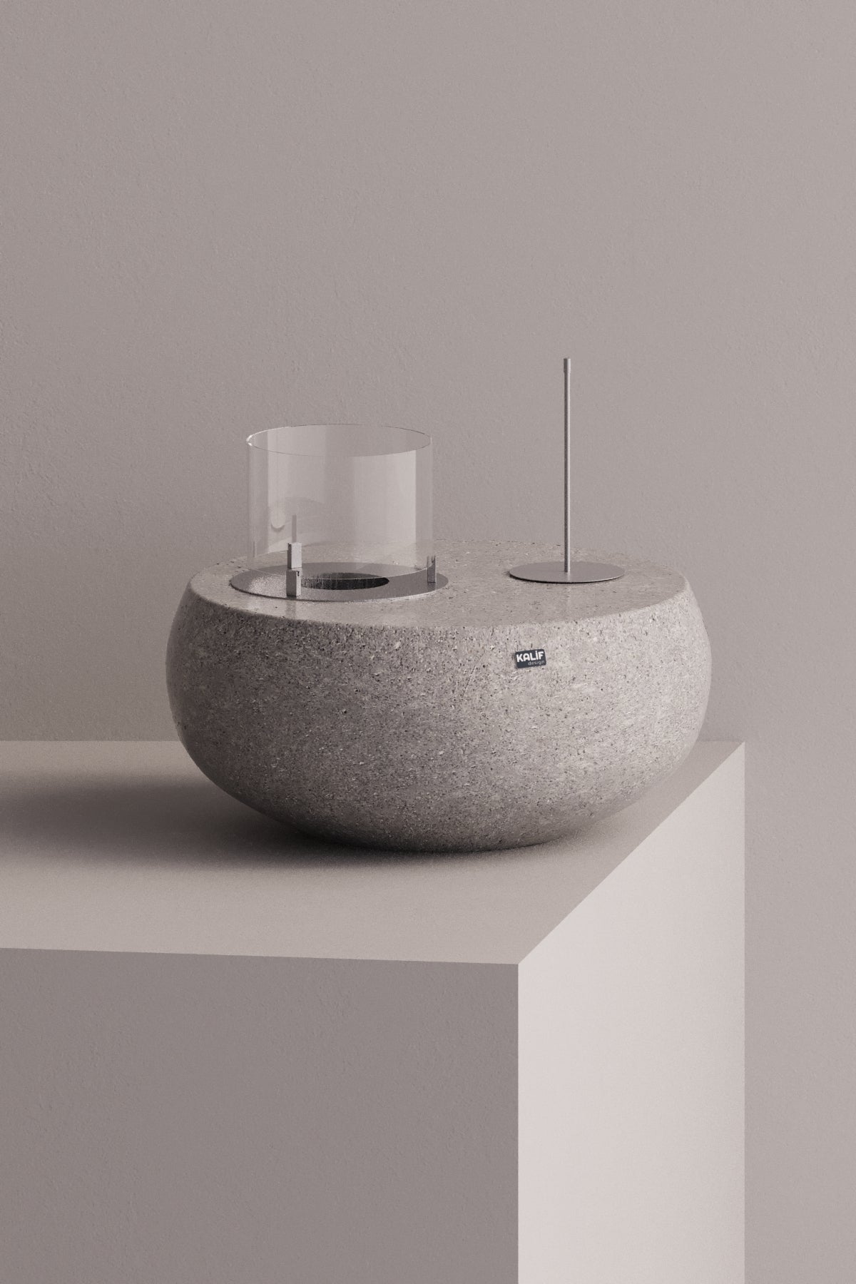 Half Moon Oval Fire Pit Model Aybo | Concrete Fire Pit | Kalif Design