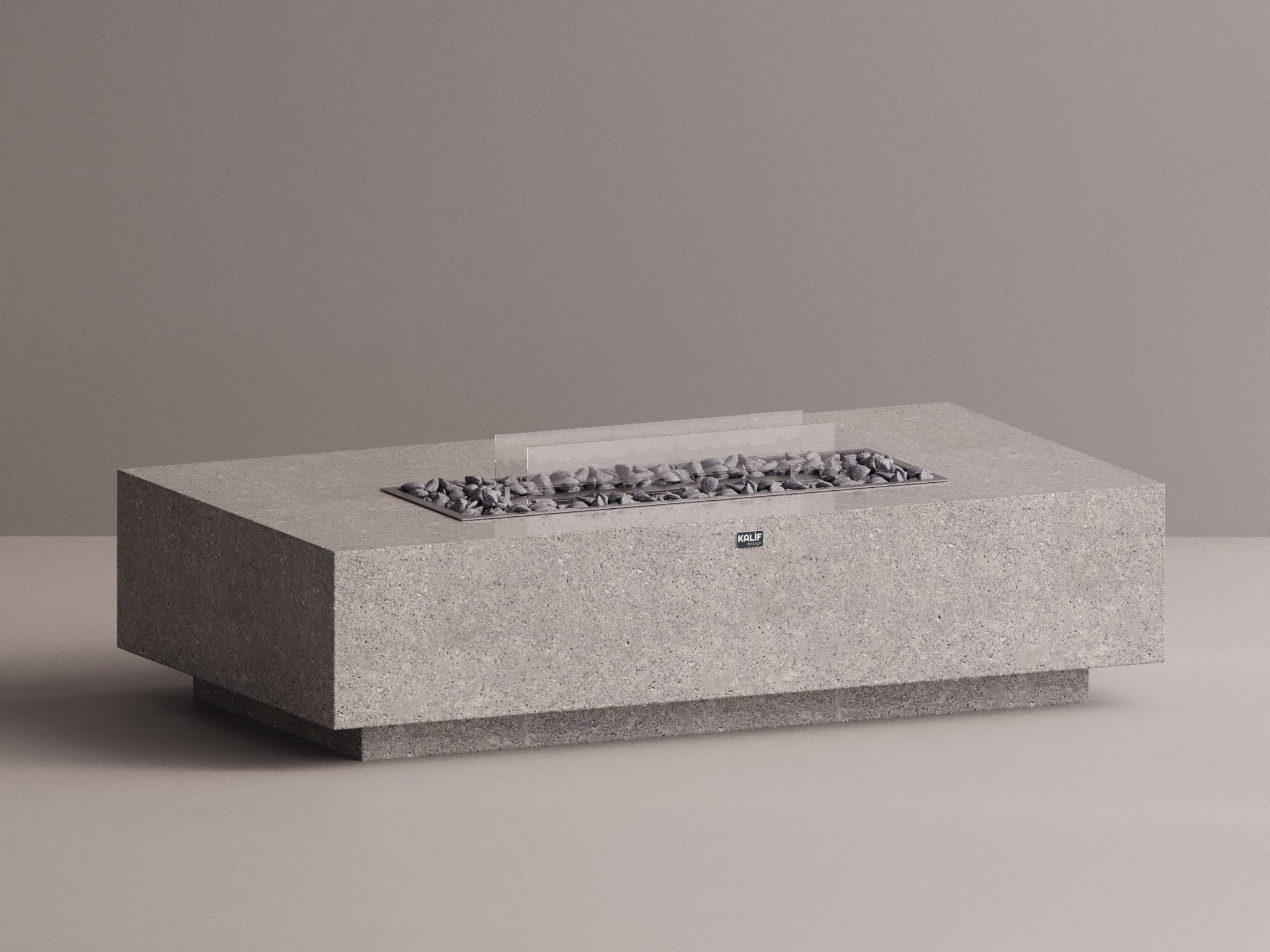 Bioethanol Fueled Large Fire Pit Rectangle | Concrete Fire Pit | Kalif ...